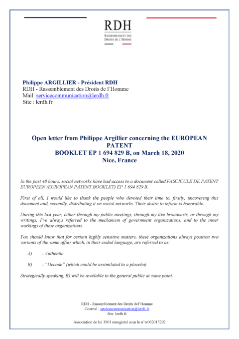 Open Letters RDH | Human Rights Unity